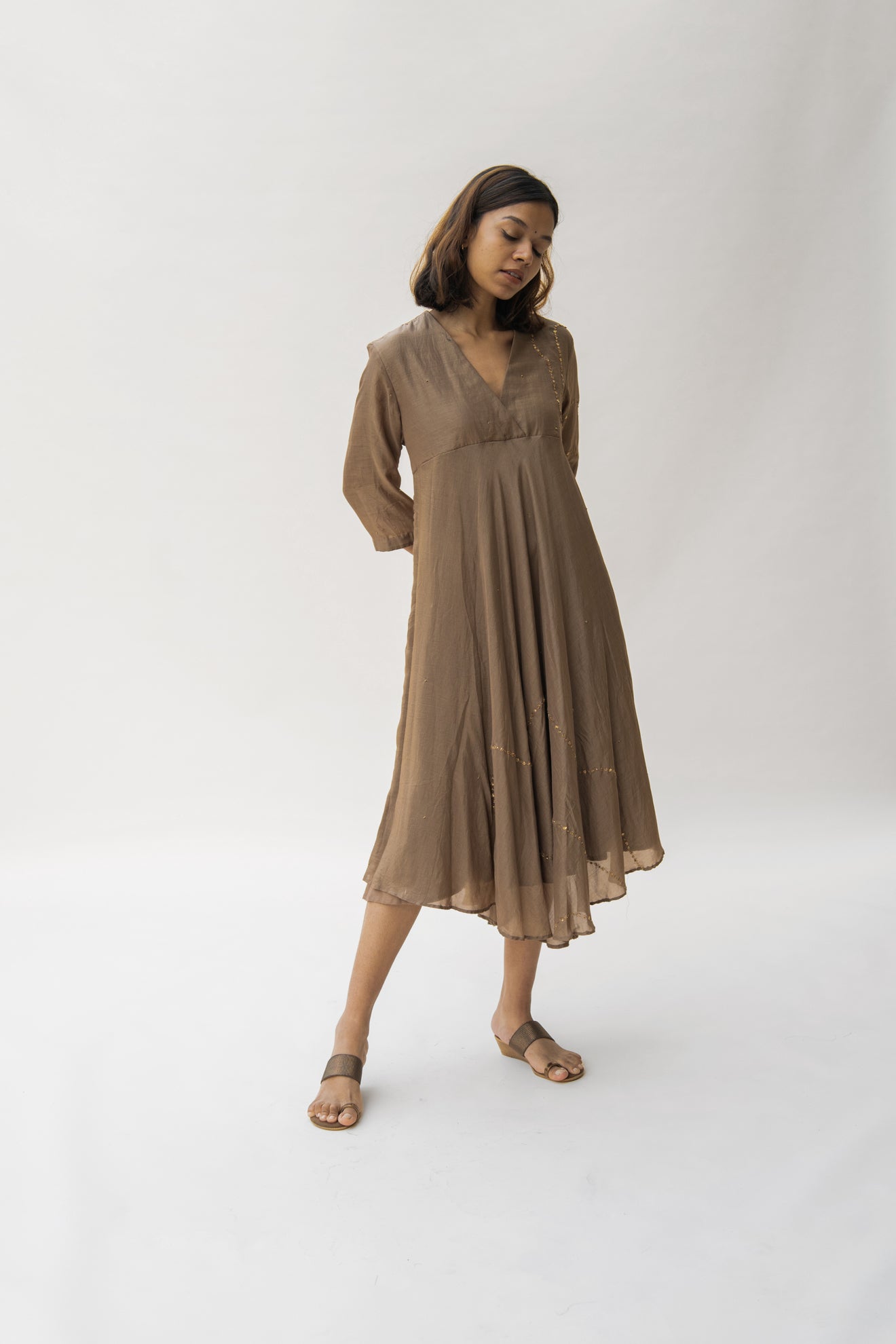 Buy Vintage Brown Maheem Dress Online - Ciceroni